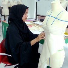 ESMOD Dubai student on the Masterclass Draping with Nils-Christian